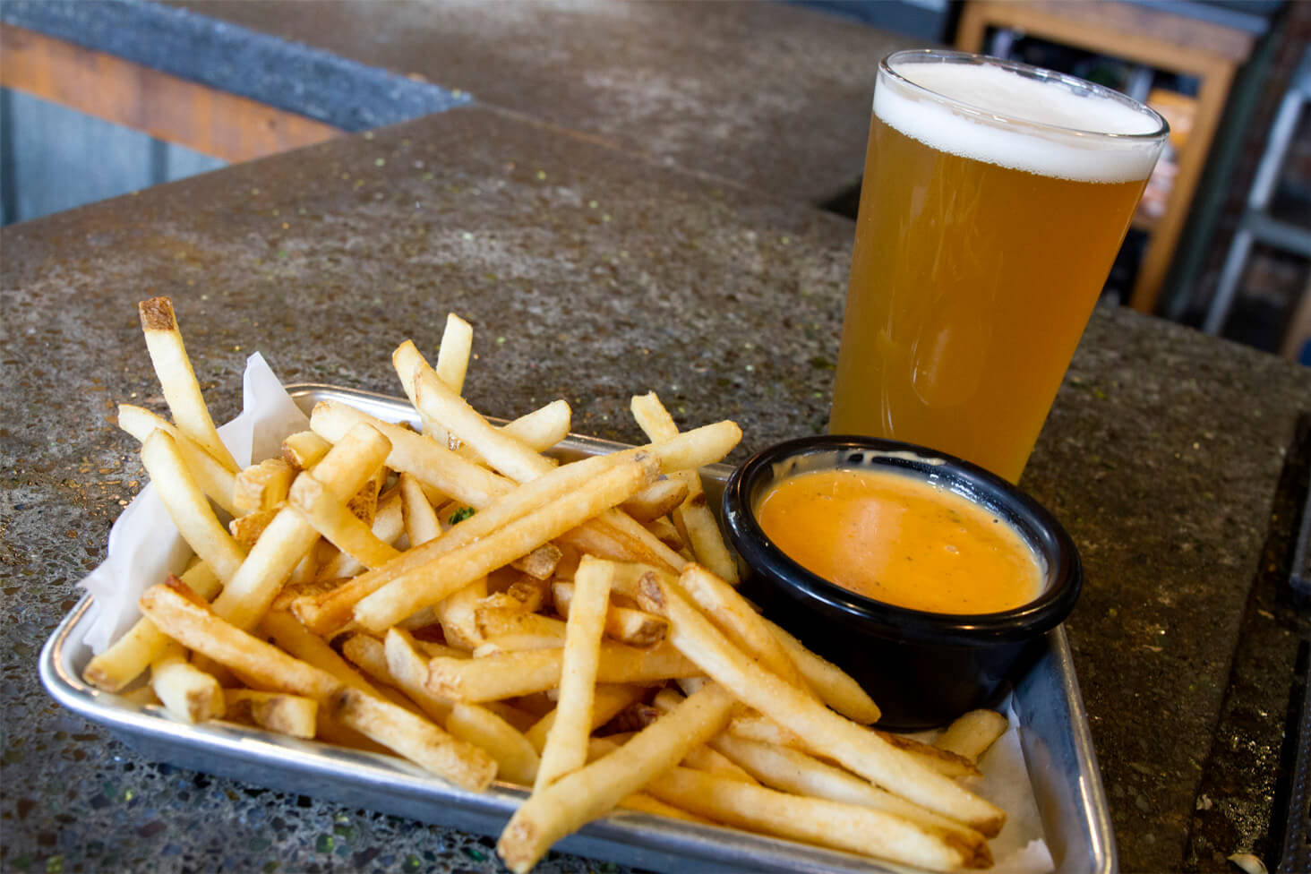 QUESO de CERVESA & FRIES - Lumberyard Brewing Co. | Flagstaff, AZ